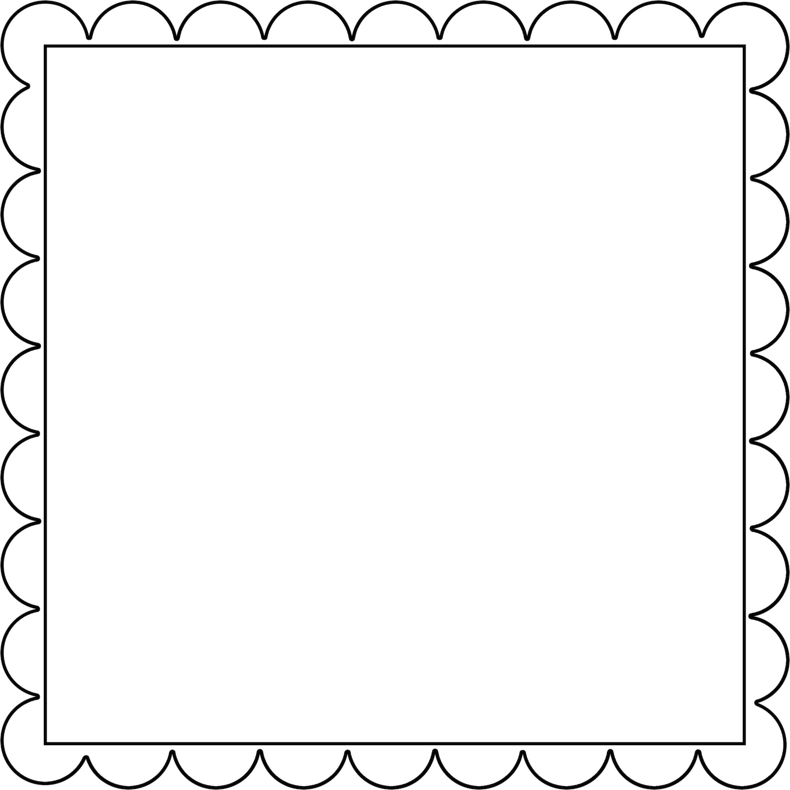 Scalloped Frames: Hand-drawn Borders, Commercial Use (digital) - Etsy