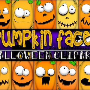 Silly Pumpkin Faces Halloween Clipart | Jack-o-lanterns (digital ...