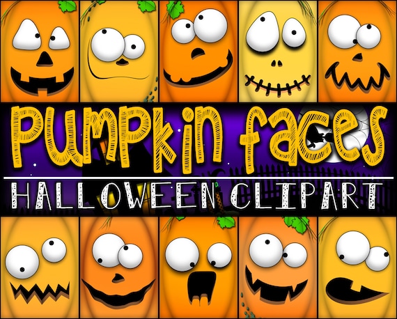 Happy Pumpkin Faces Clipart