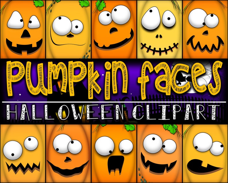 Silly Pumpkin Faces Halloween Clipart | Silly Halloween Faces ...