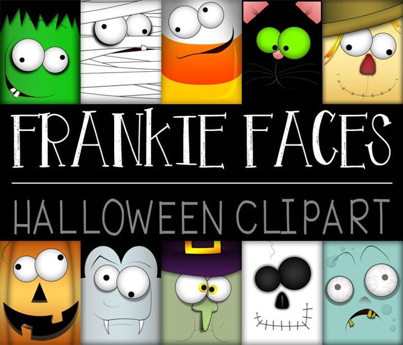 Classroom Clip Art Bundle | Halloween Faces Clipart | Christmas Faces ...