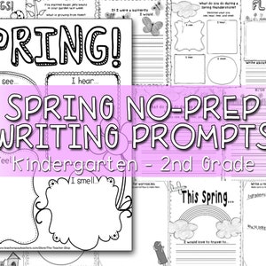 Spring Writing Prompts: K-2nd Grade Printable Activities (PNG & PDF) - Etsy