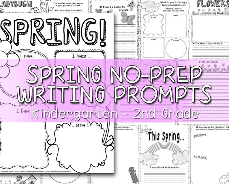 Spring Writing Prompts: K-2nd Grade Printable Activities (PNG & PDF) - Etsy