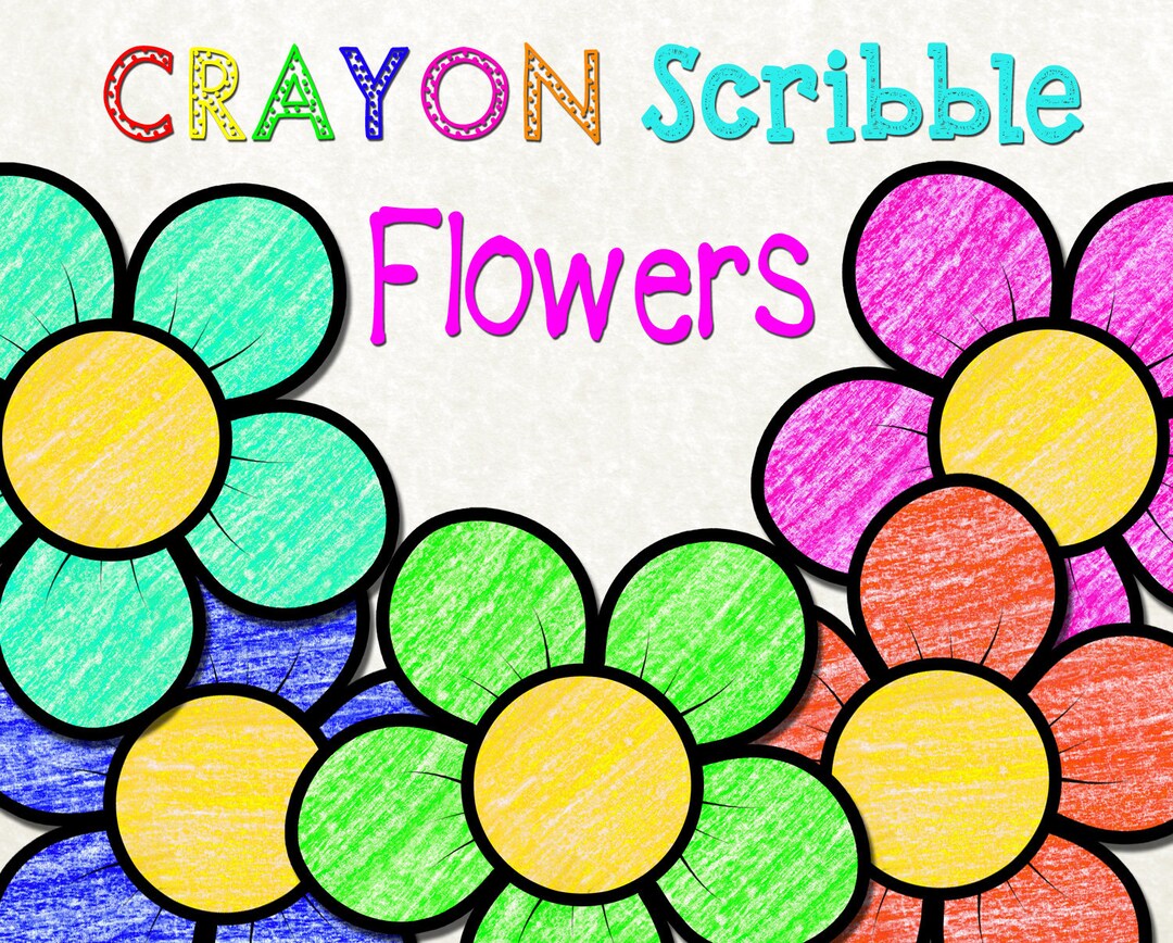 Crayon Scribble Flowers PNG Spring Flowers Png Spring Scribble Flowers ...