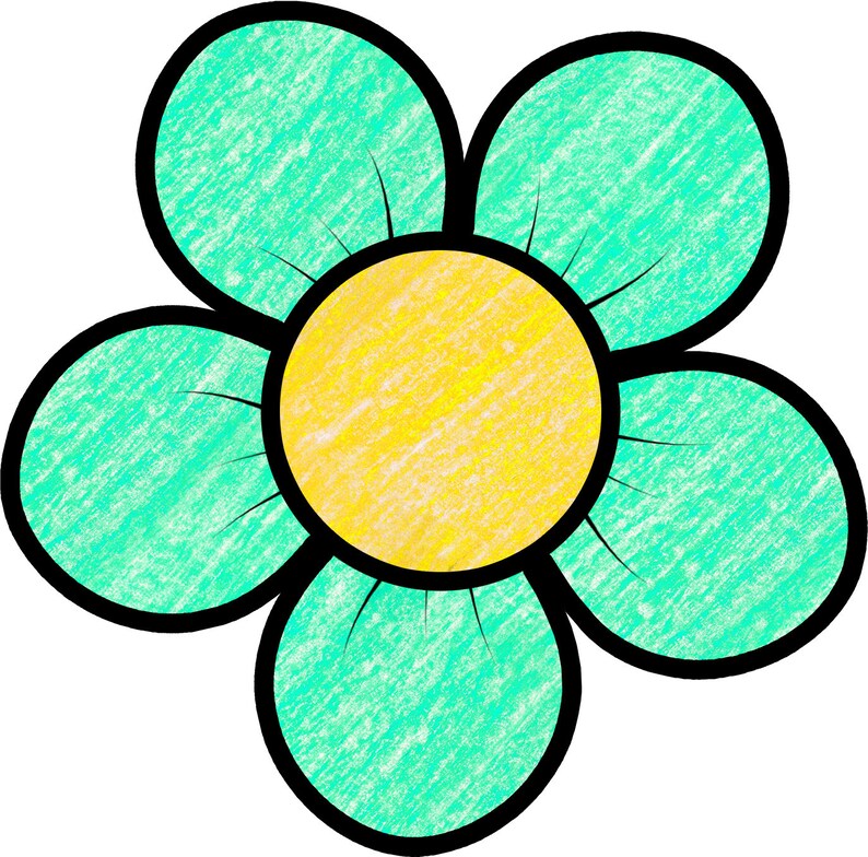Spring Clip Art Crayon Scribble Flowers png, Scribble Flowers, Spring ...
