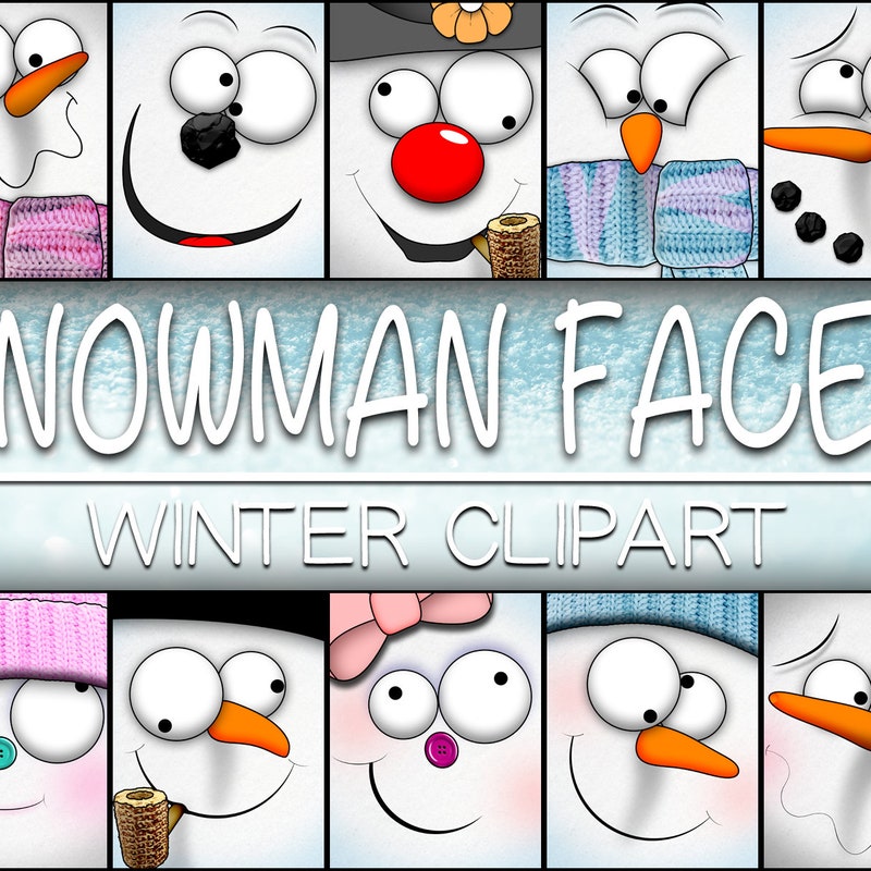 Snowman Face Clipart - Etsy