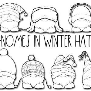 Winter Gnomes Clipart | Gnomes in Winter Hats | Whimsical Clipart ...