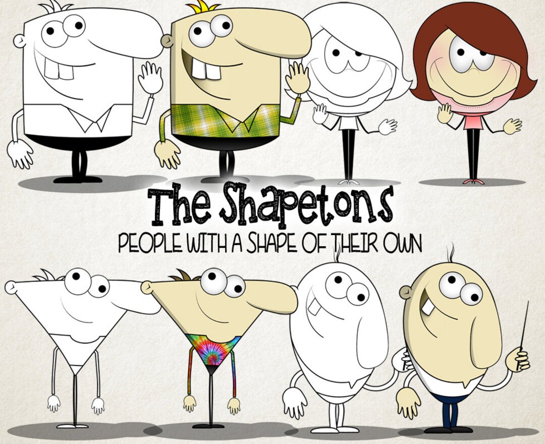 The Shapetons - Shape People Math Clip Art | Math Shapes Clipart ...