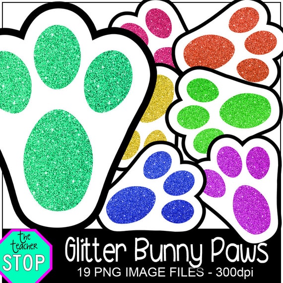 Glitter Bunny Paws Png Easter Clipart Bunny Paws Rabbit | Etsy