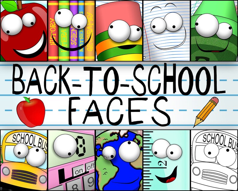 Back to School Clip Art | Classroom Clipart | Back-to-school Faces ...