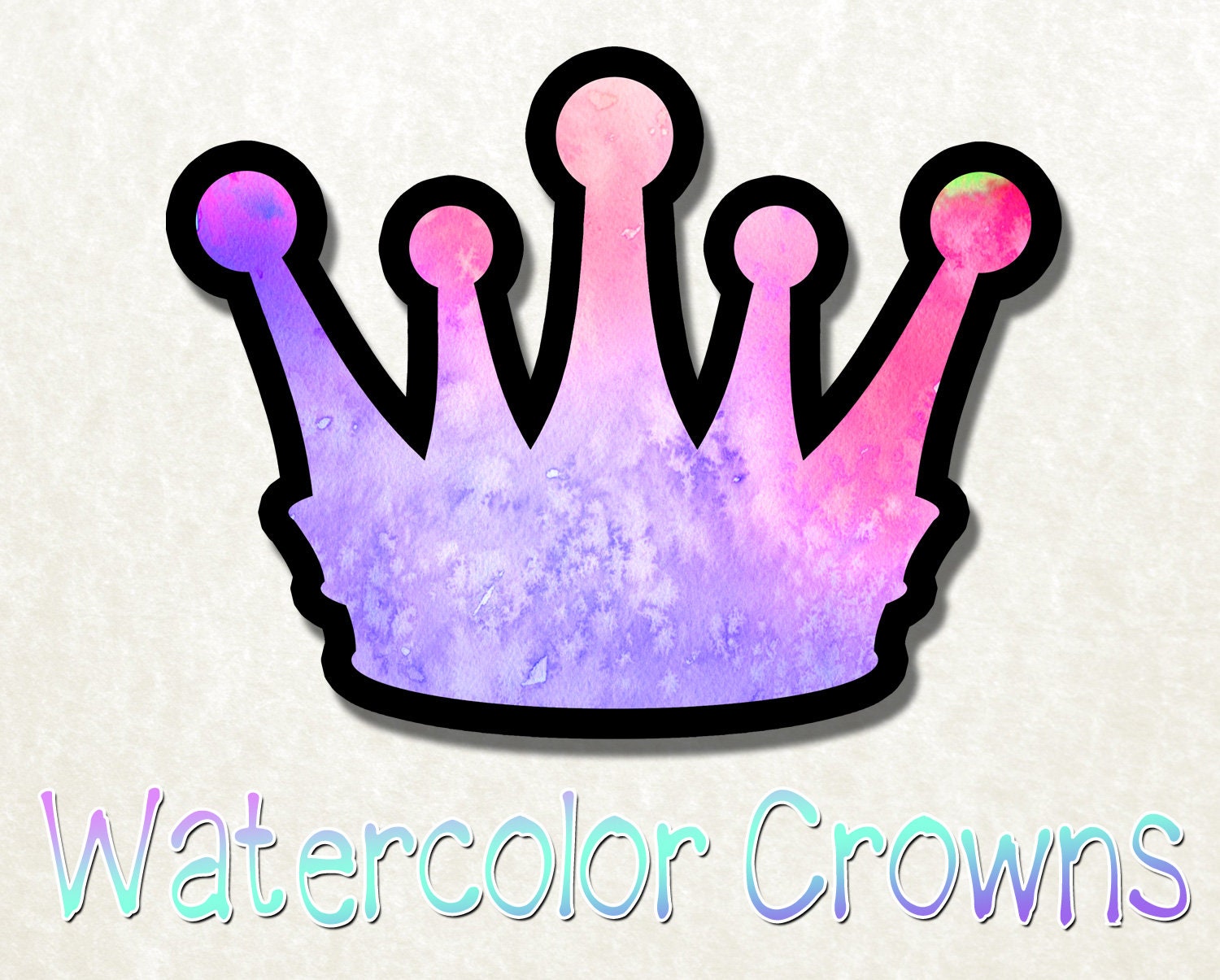 Watercolor Crowns PNG Clipart - Etsy