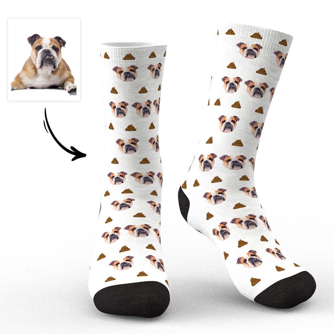 Custom Dog Face Socks, Personalized Dog Photo and Name Socks, Funny ...