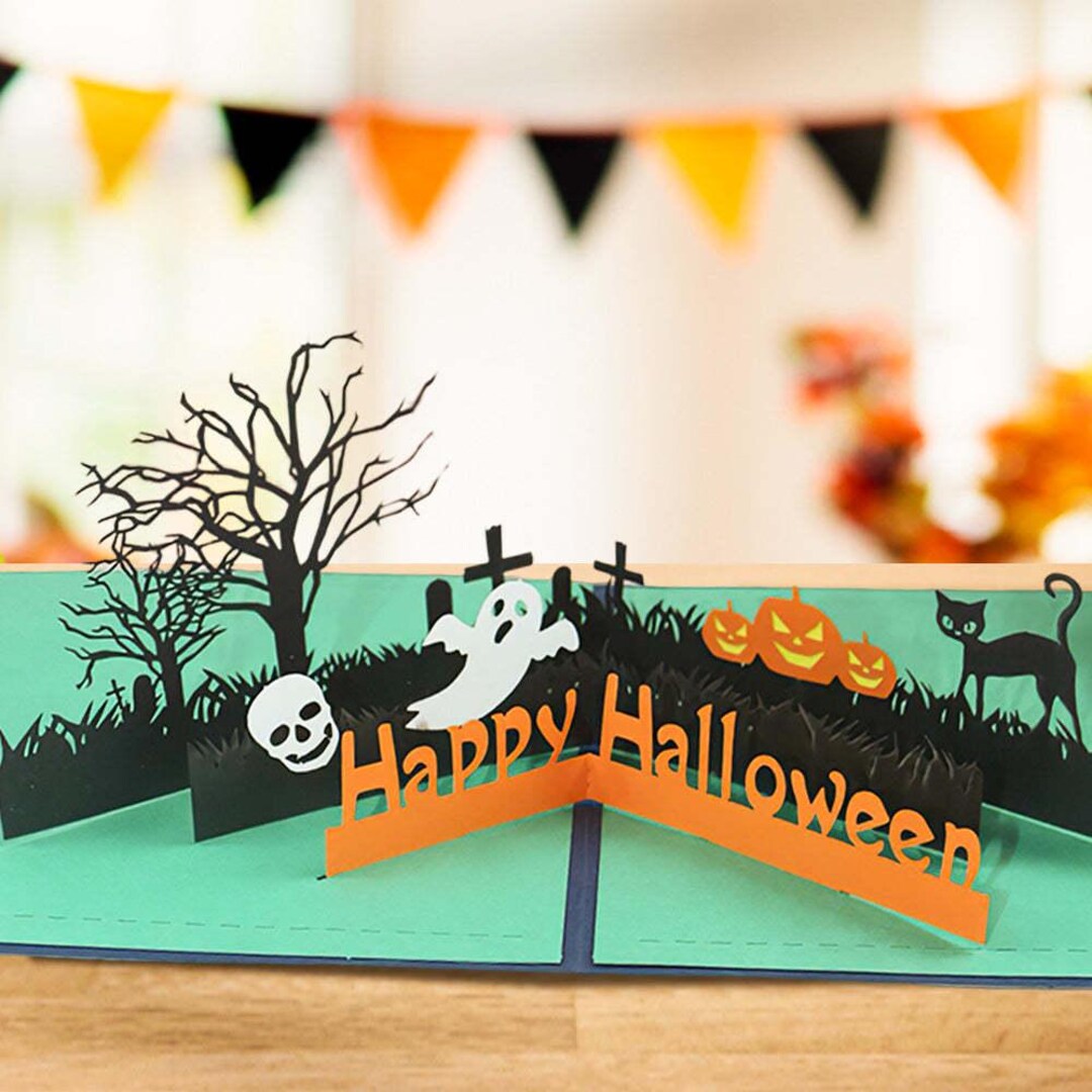Halloween 3D Pop up Card Cemetery Pattern Pop up Greeting Card - Etsy