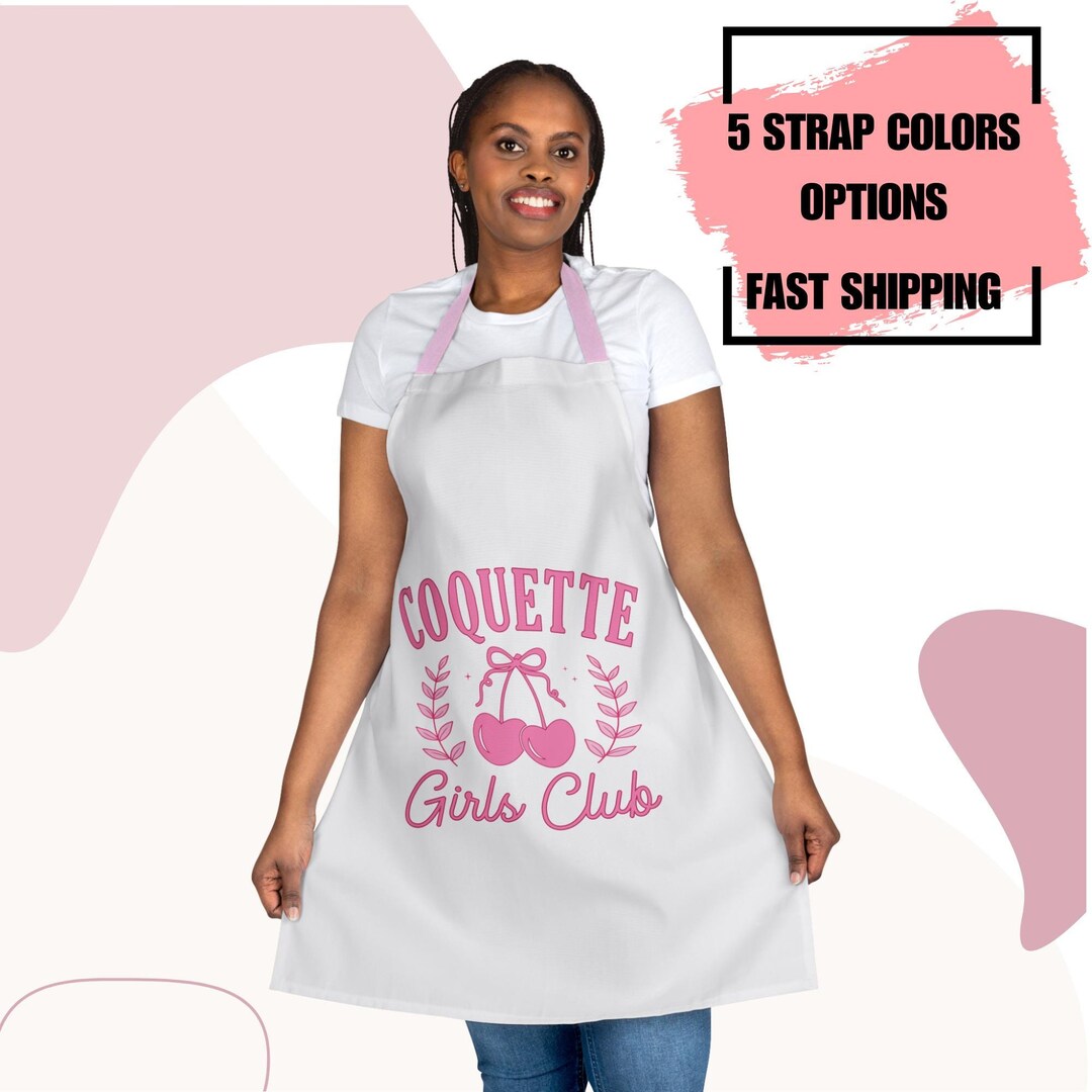 Coquette Girls Club Apron, 5-color Straps Kitchen Essential Cooking ...