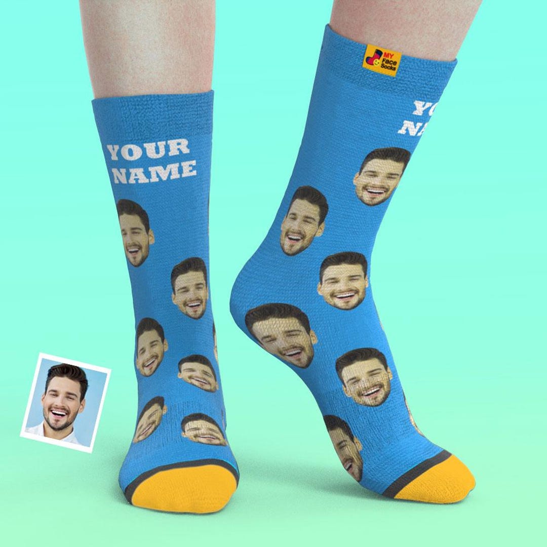 Custom Socks With Face and Name Personalized Photo Socks Add Pictures ...