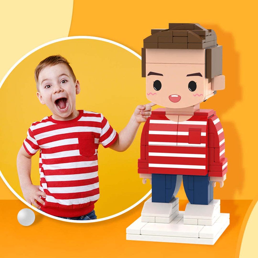 Customizable Mini Brick Figures for Kids Personalized Full Body Small ...