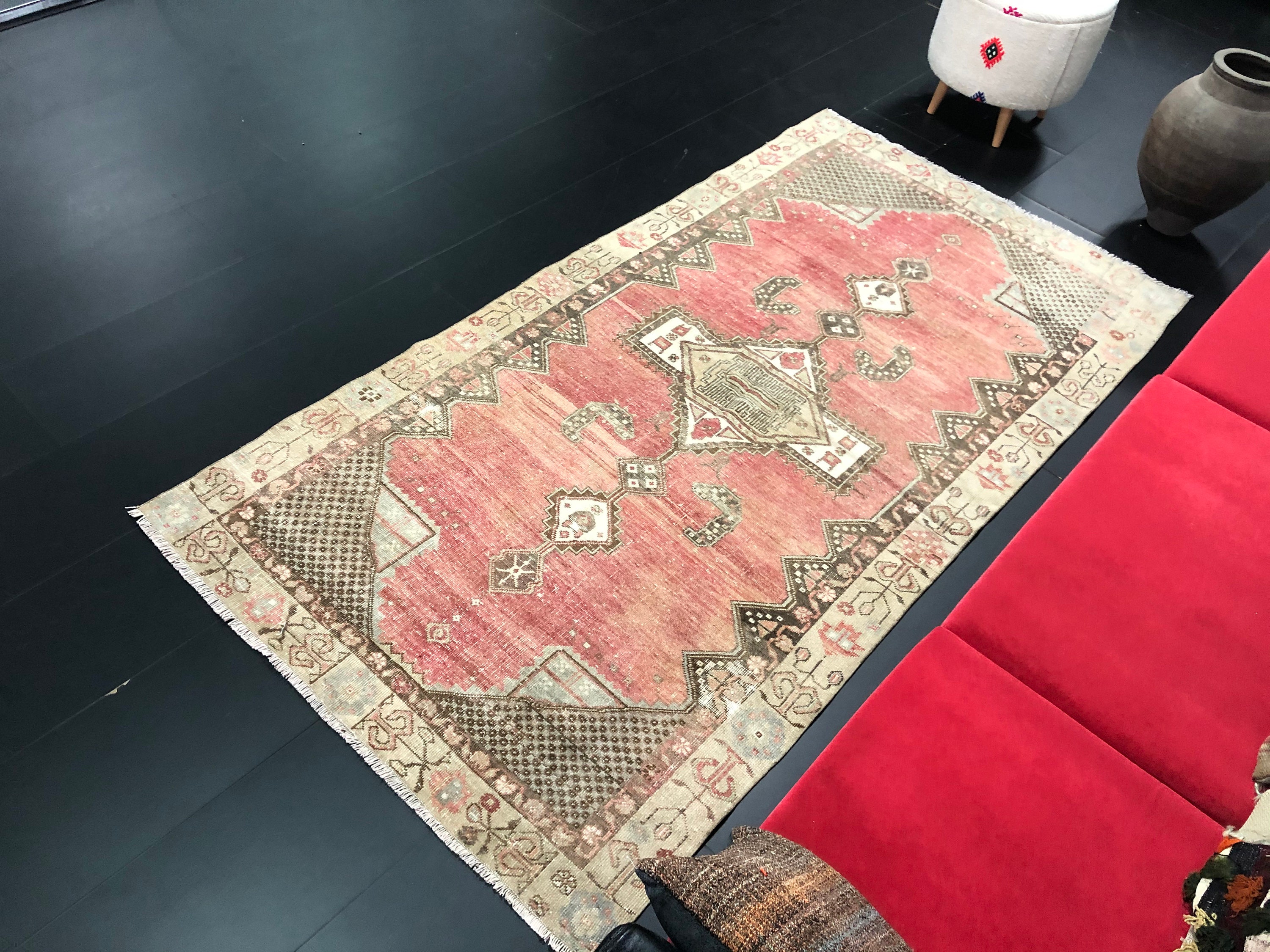 Red and Brown Rug Ethnic Turkish Rug Handmade Rug | Etsy