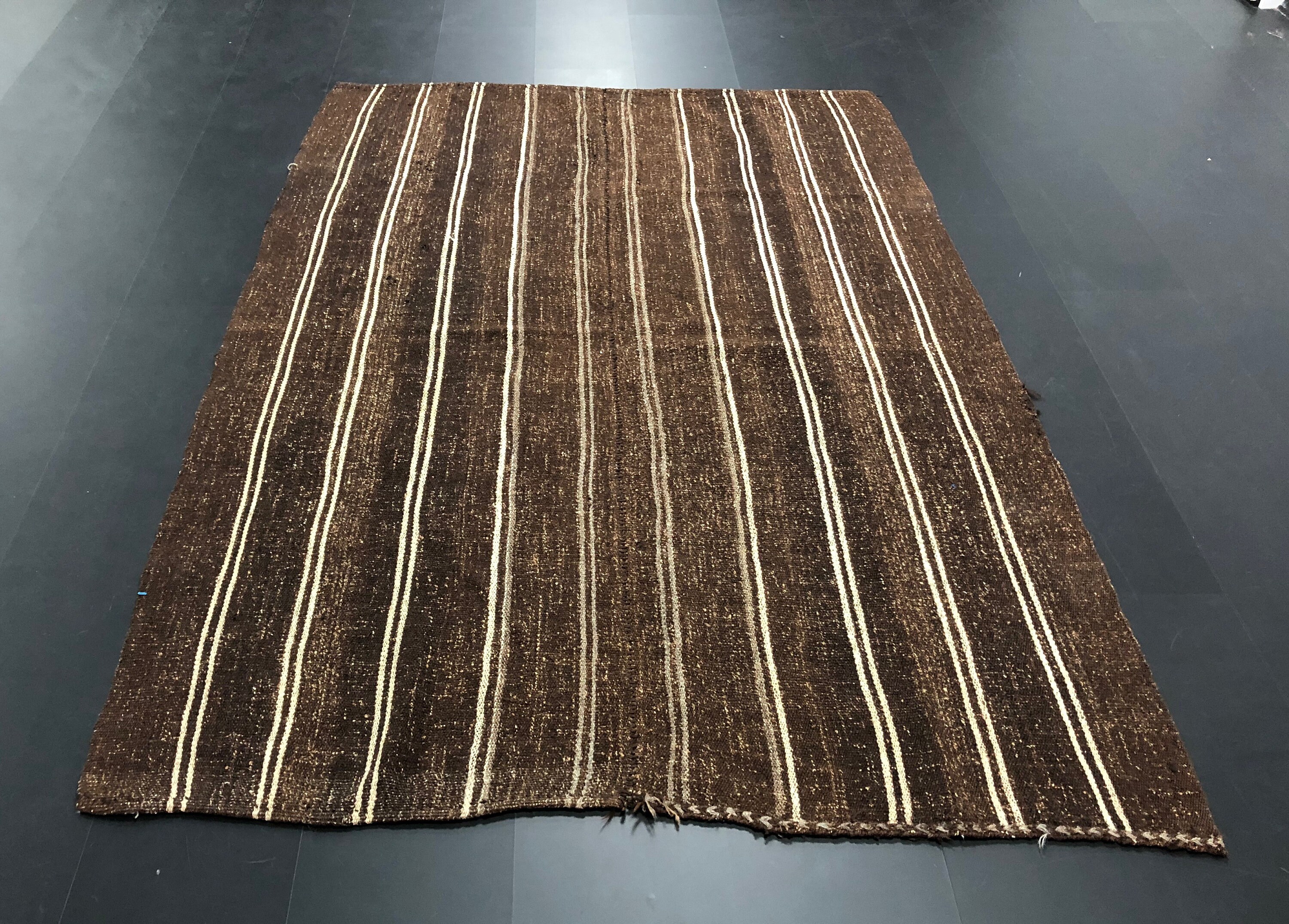 Brown Handmade Authentic Boho Kilim Rug Turkish Traditional | Etsy