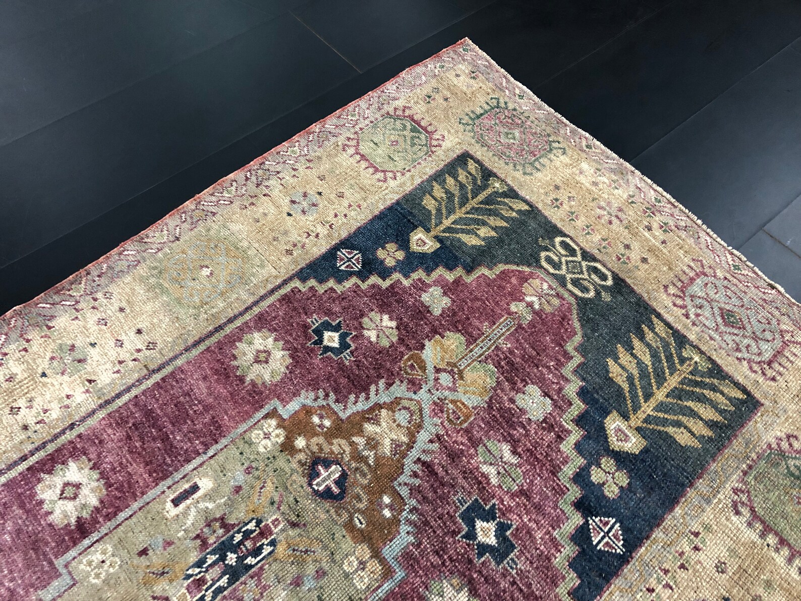 Unique Design Turkish Rug, Red and Blue Rug, Oushak Rug, Handmade ...