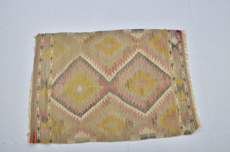 Bohemian Kilim, Turkish Tribal Kilim, Geometric Design Kilim ...