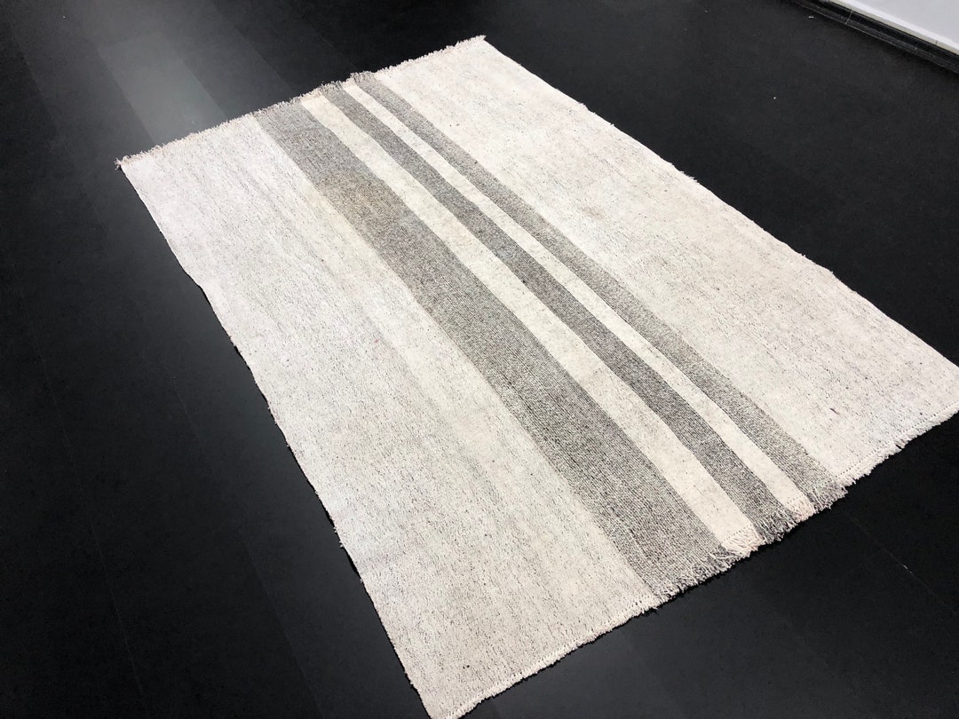 Organic Antique White Handmade Kilim Rug, Traditional Turkish Kilim Rug ...