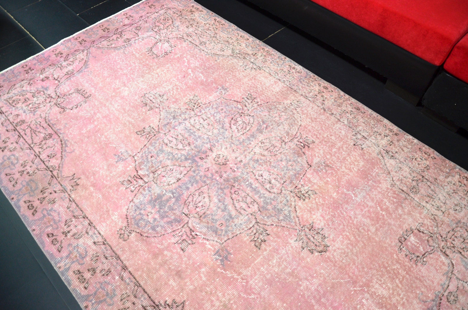 Pastel Pink Oushak Faded Rug Area Turkish Carpet 5x8 Ft - Etsy