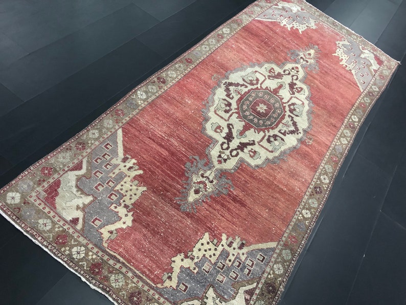 Red Medallion Design Handmade Turkish Hand Knotted Floor Rug - Etsy