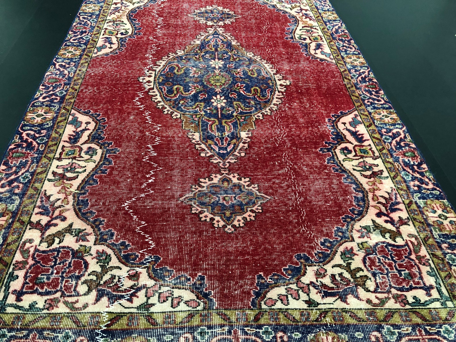 Red Vintage Rug Handmade Rug Turkish Rug Red Area Rug - Etsy