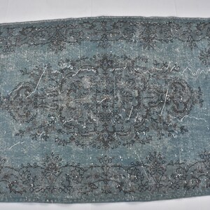 Authentic Rug, Blue Turkish Rug, Handmade Rug, 4x7 Vintage Rug ...