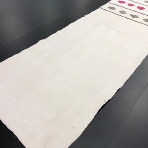 Turkish Kilim Runner Rug, Antique White Kilim, Decorative Hallway Kilim ...