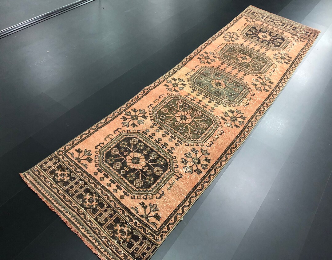 Peach Color Faded Corridor Decoration Runner Rug Turkish - Etsy