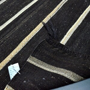 Turkish Kilim Rug Black Area Kilim Striped Kilim Vinage - Etsy