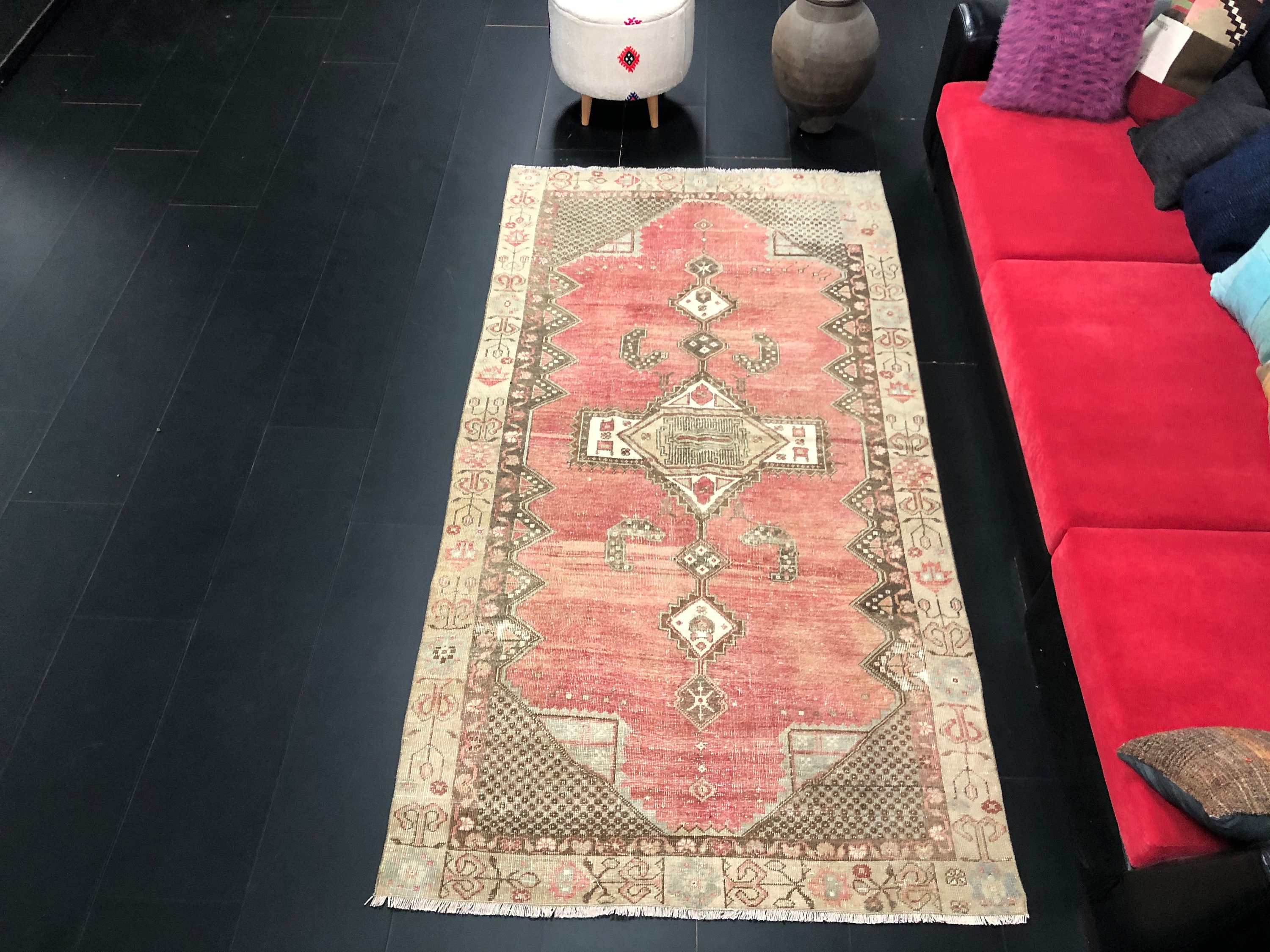 Red and Brown Rug Ethnic Turkish Rug Handmade Rug - Etsy