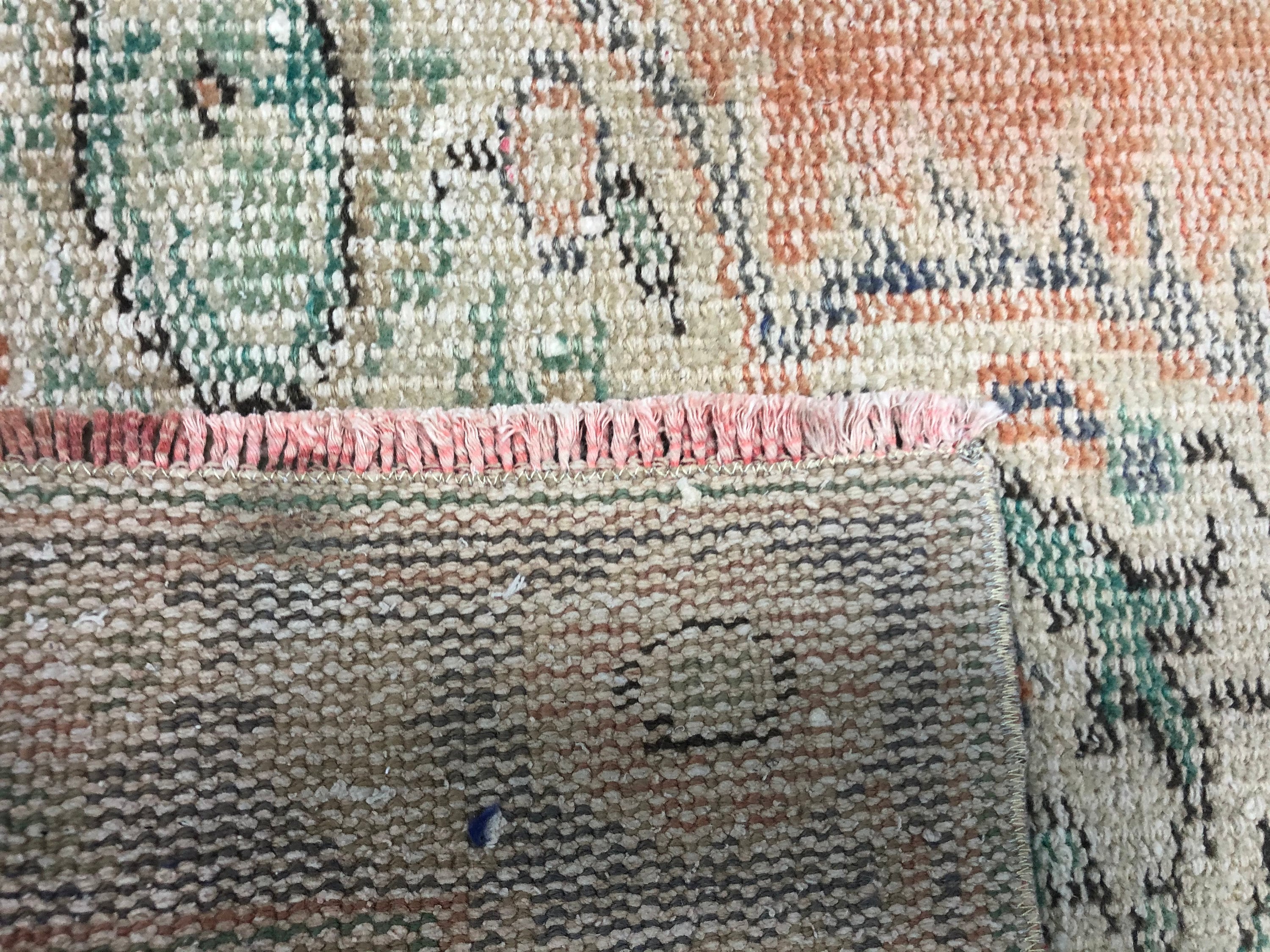 Orange Vintage Rug Boho Area Rug Distressed Rug Vintage | Etsy