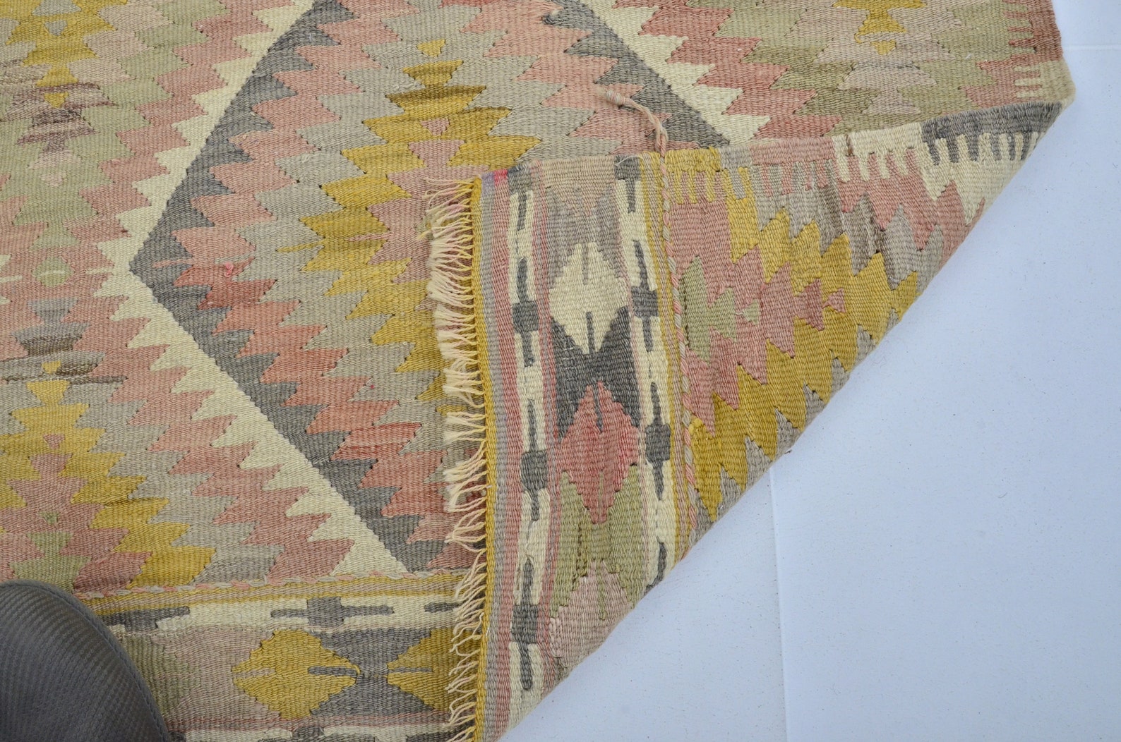 Bohemian Kilim, Turkish Tribal Kilim, Geometric Design Kilim ...