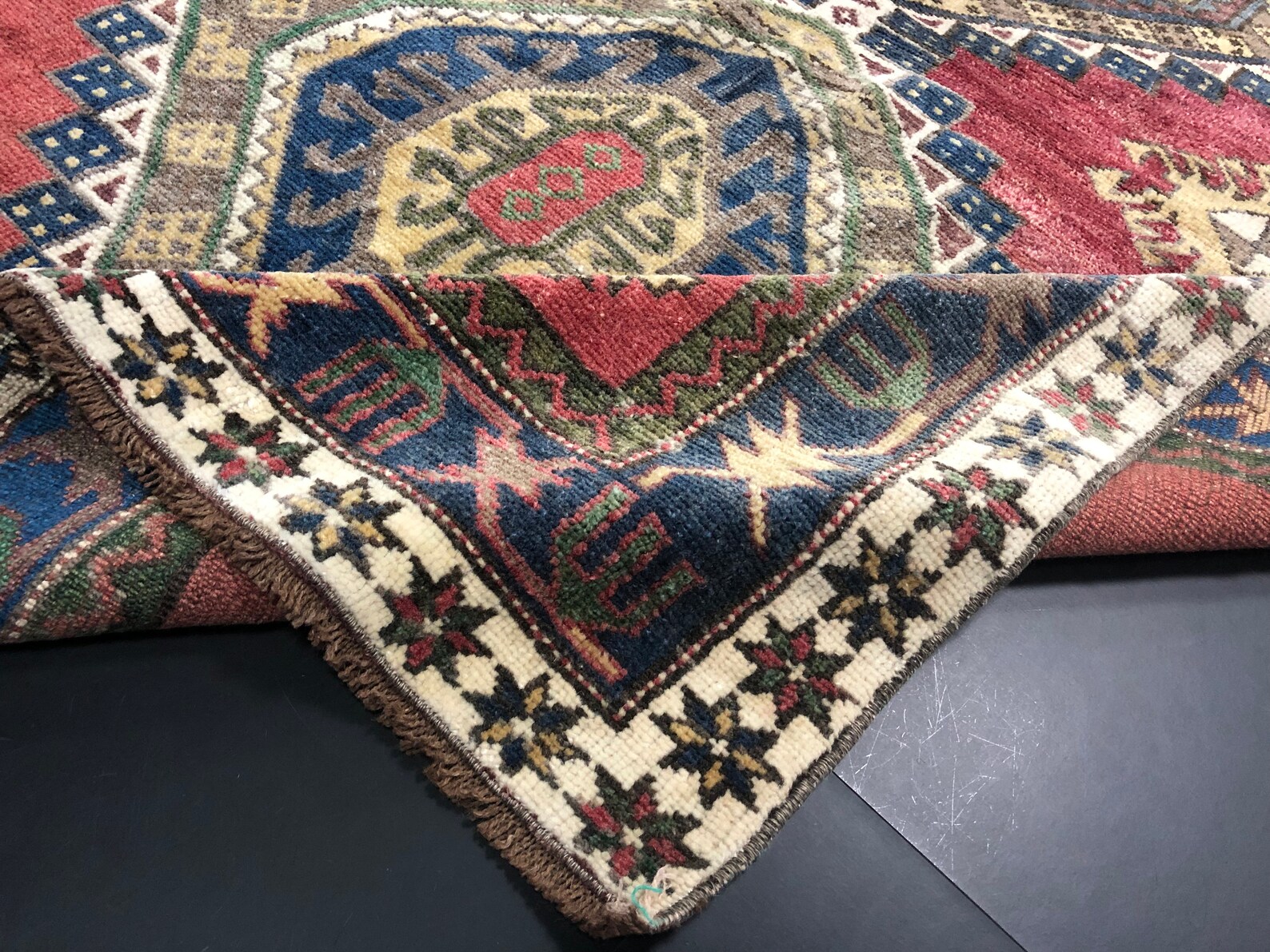 Boho Decor Turkish Handmade Area Rug Red Geometric Design - Etsy