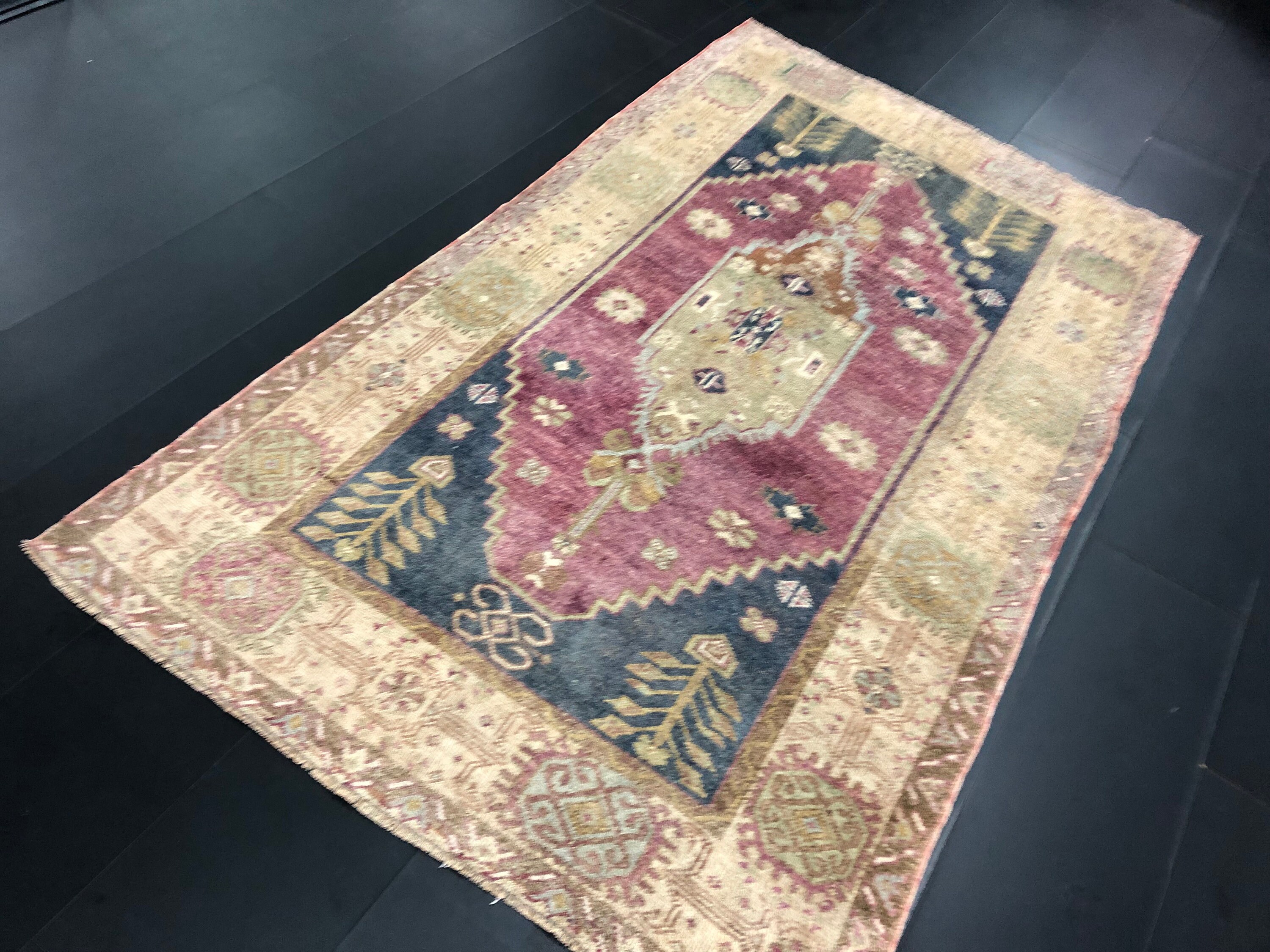 Unique Design Turkish Rug, Red and Blue Rug, Oushak Rug, Handmade ...