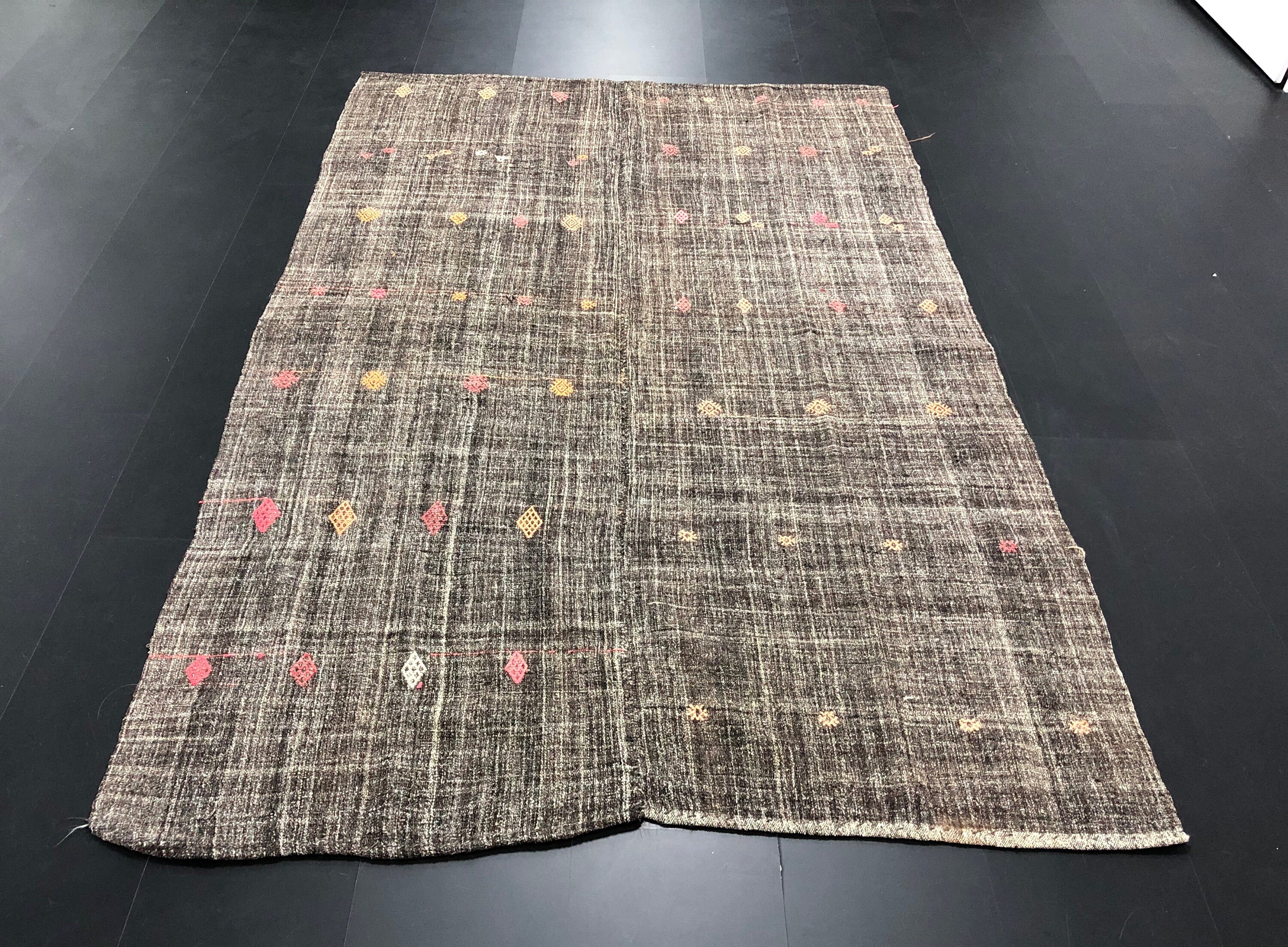 Black Patterned Modern Vintage Rug Turkish Area Kilim Rug | Etsy