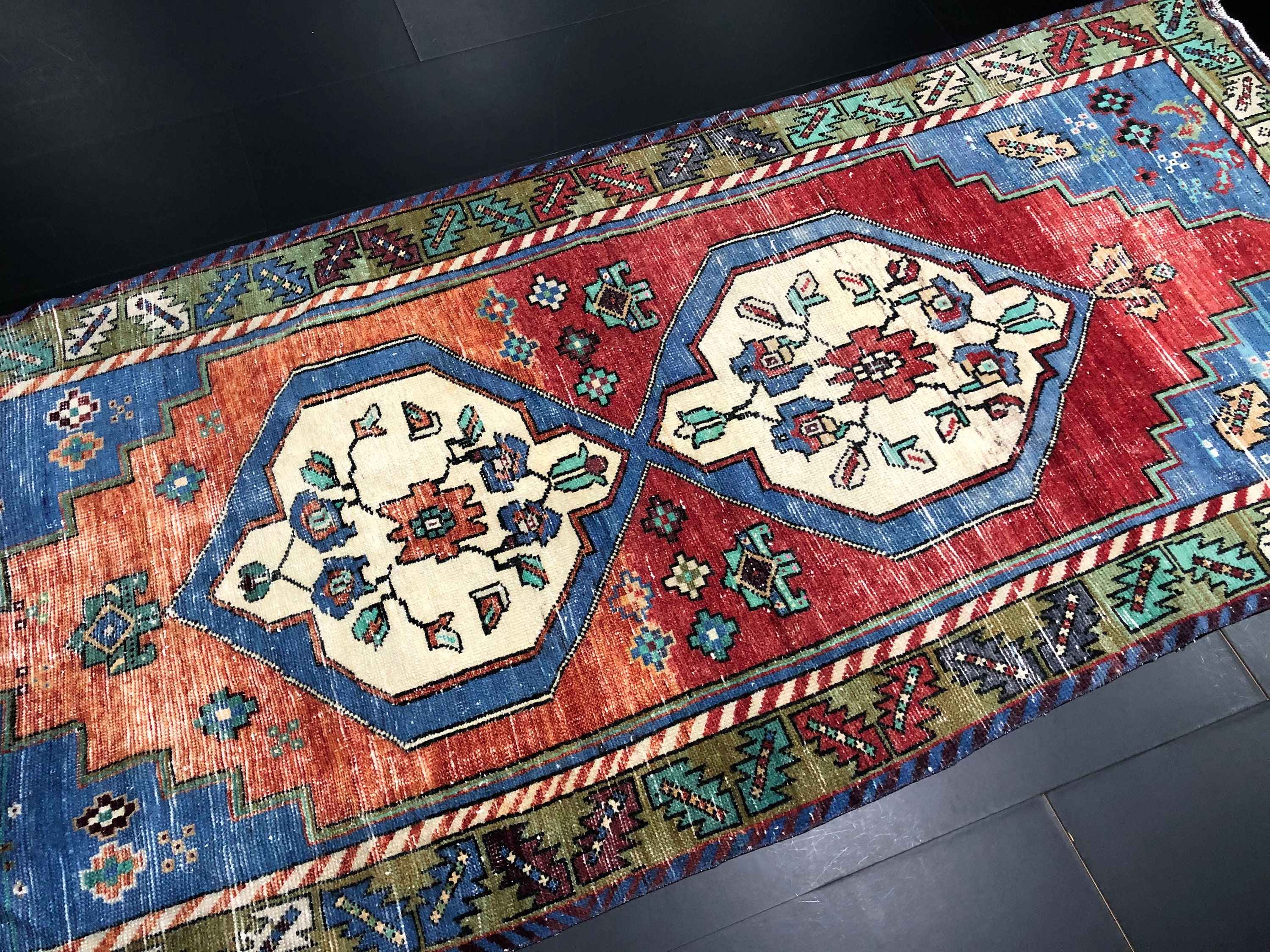 Multicolor Runner Rug Turkish Decorative Runner Rug Boho | Etsy