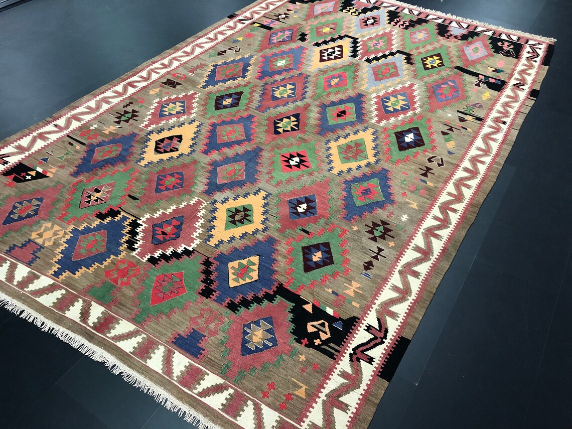Aztec Authentic Kilim Rug Turkish Kilim Rug Vintage Handmade - Etsy