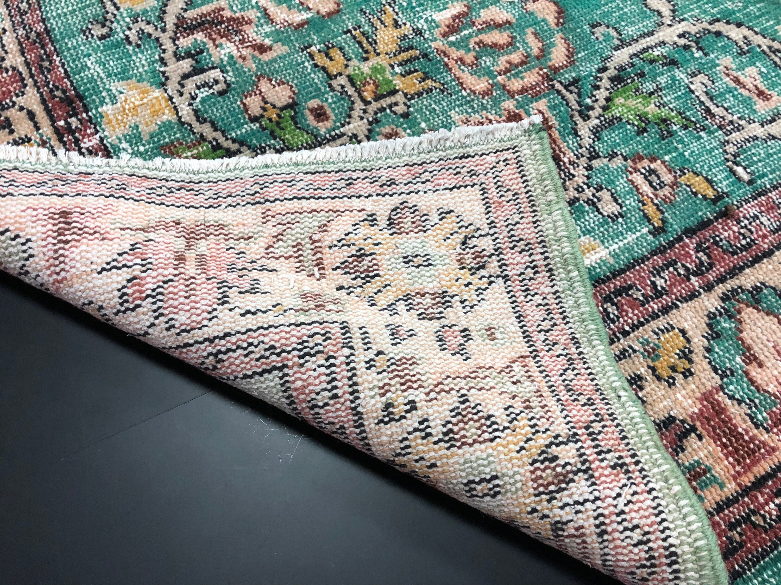 Authentic Decorative Turkish Handmade Area Rug Turquoise | Etsy