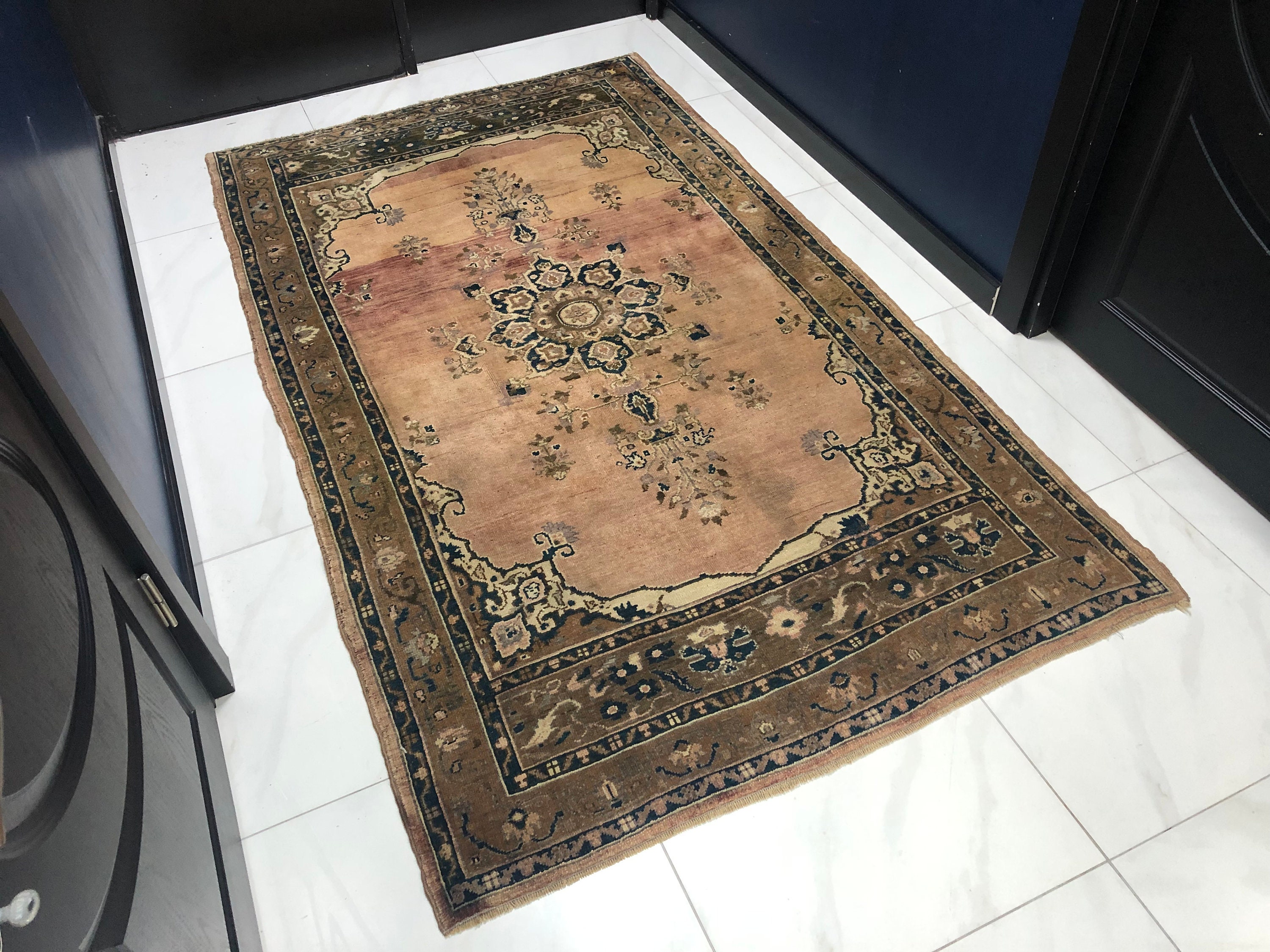 Peach Area Rug Turkish Oushak Rug Vintage Carpet Authentic | Etsy