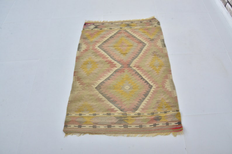 Bohemian Kilim, Turkish Tribal Kilim, Geometric Design Kilim ...