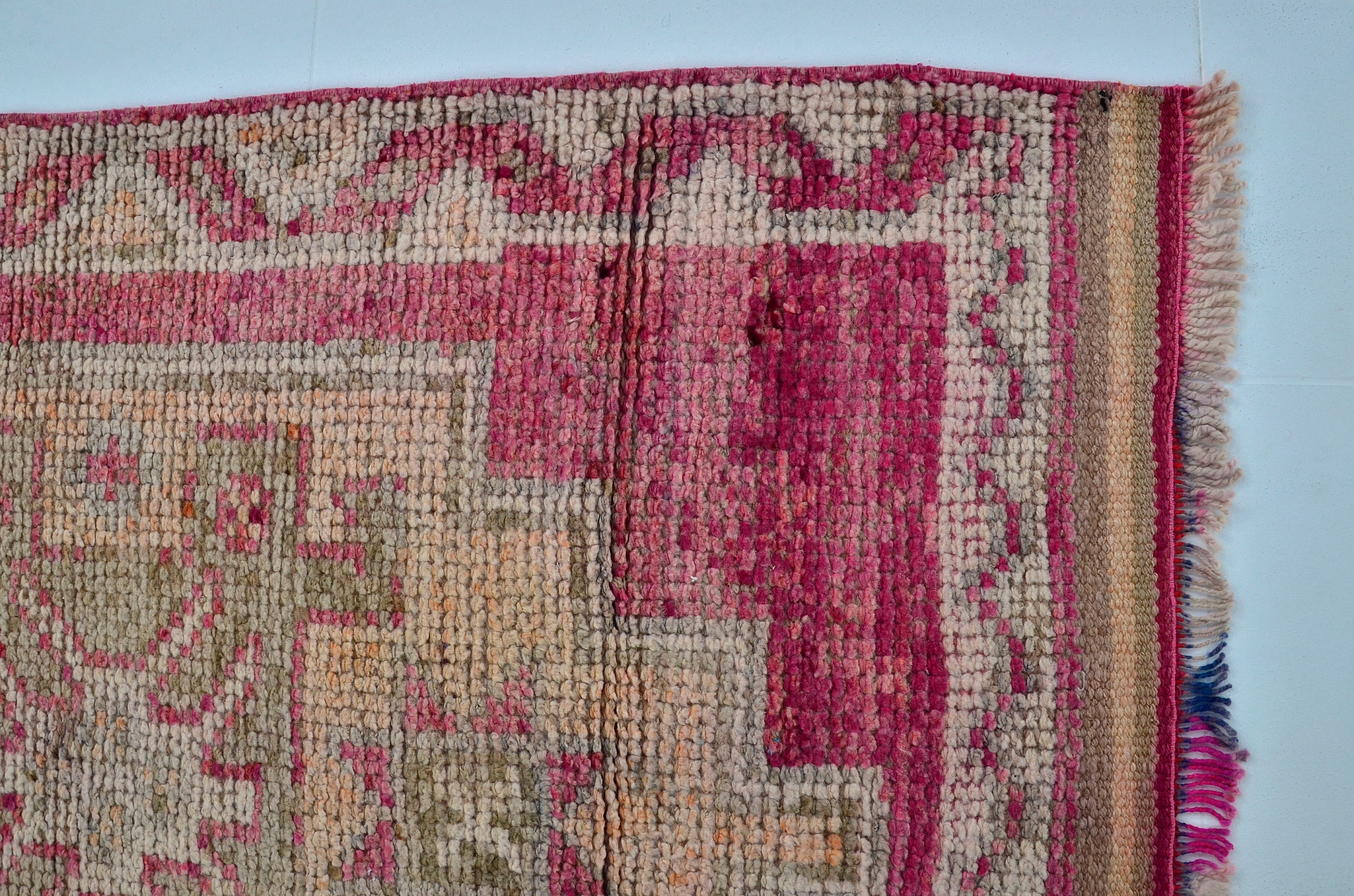 Pink Runner Rug, Vintage Turkish Long Rug, Farm House Decor Rug ...