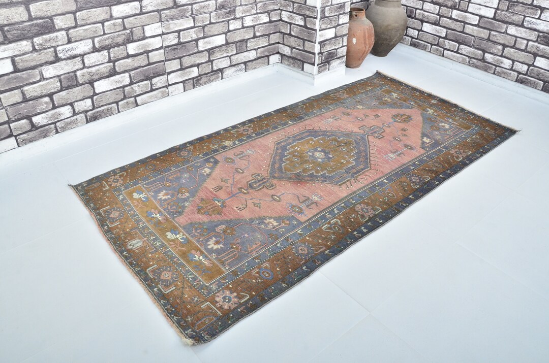 4x8 Anatolian Rug, Wool Rug, Handmade Rug, Faded Rug, Oushak Rug, 4x8 ...