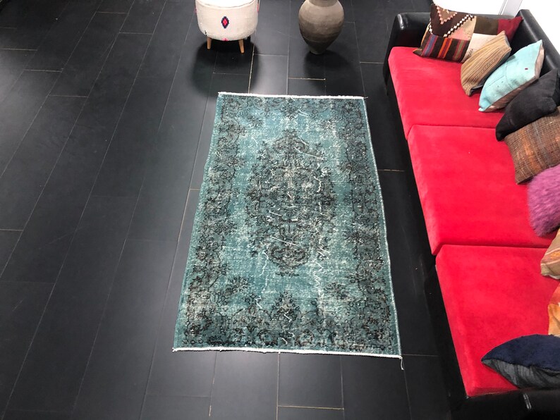 Authentic Rug Blue Turkish Rug Handmade Rug Vintage Rug - Etsy