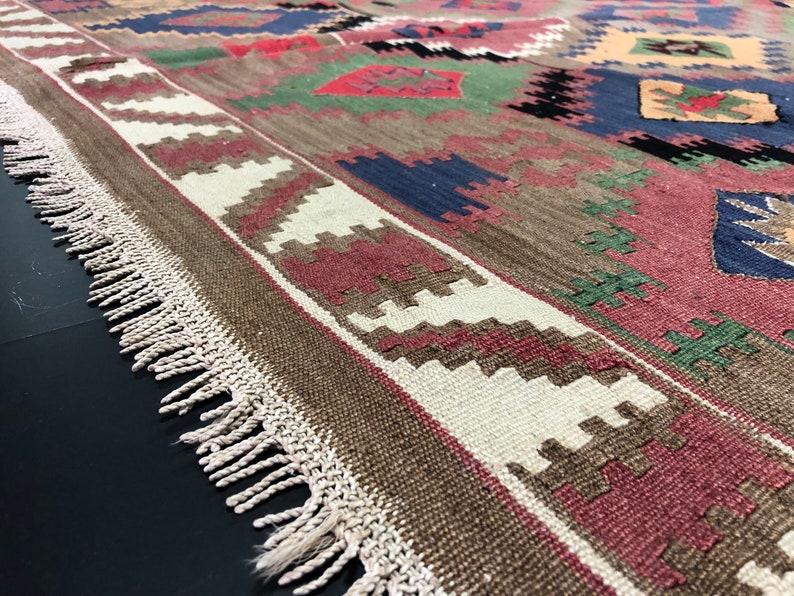Aztec Authentic Kilim Rug, Turkish Kilim Rug, Vintage Handmade Nomadic ...