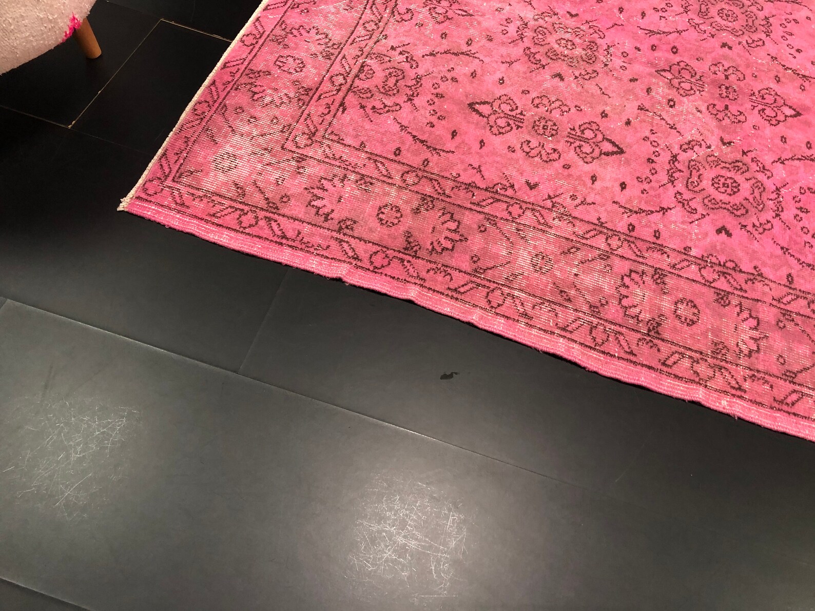 Hot Pink Color Rug Handmade Floral Design Rug Oushak Rug - Etsy