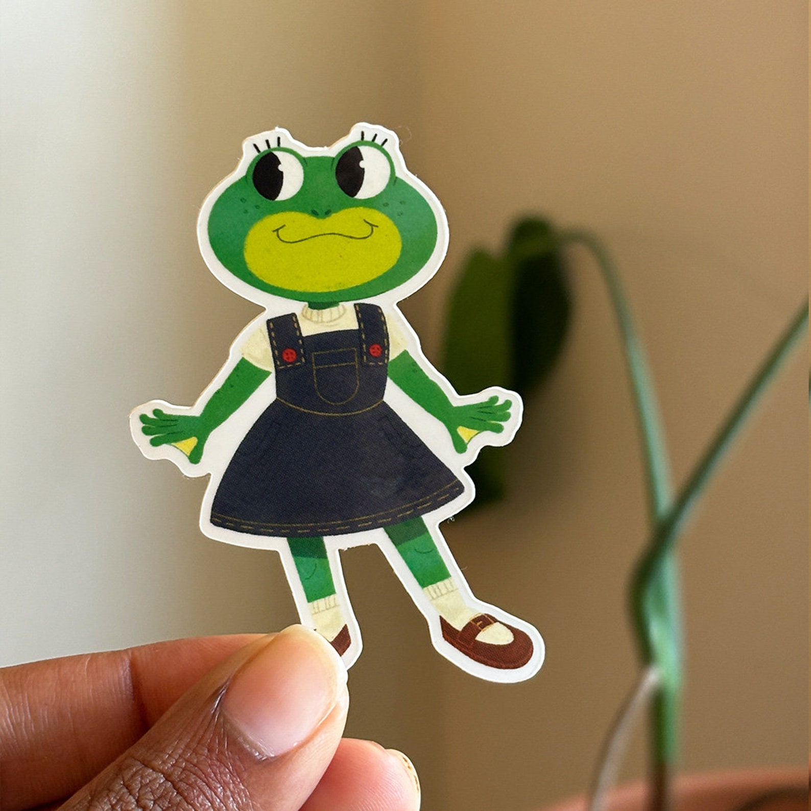 Cute Frog Girl Waterproof Vinyl Sticker - Etsy