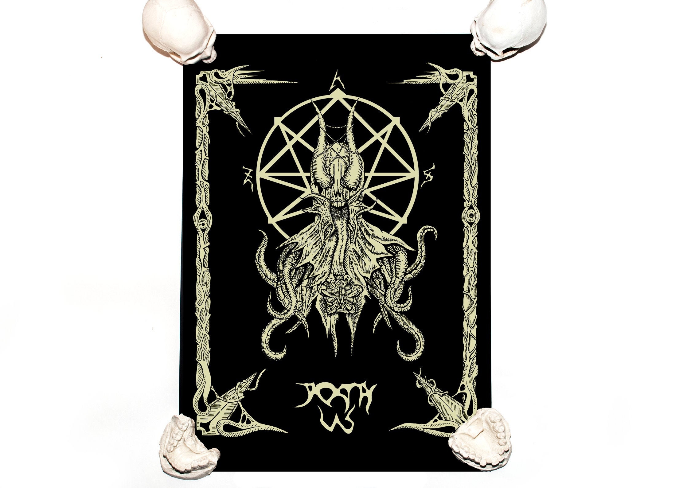 Satanism satanic decor Horror poster goth decor Gothic | Etsy